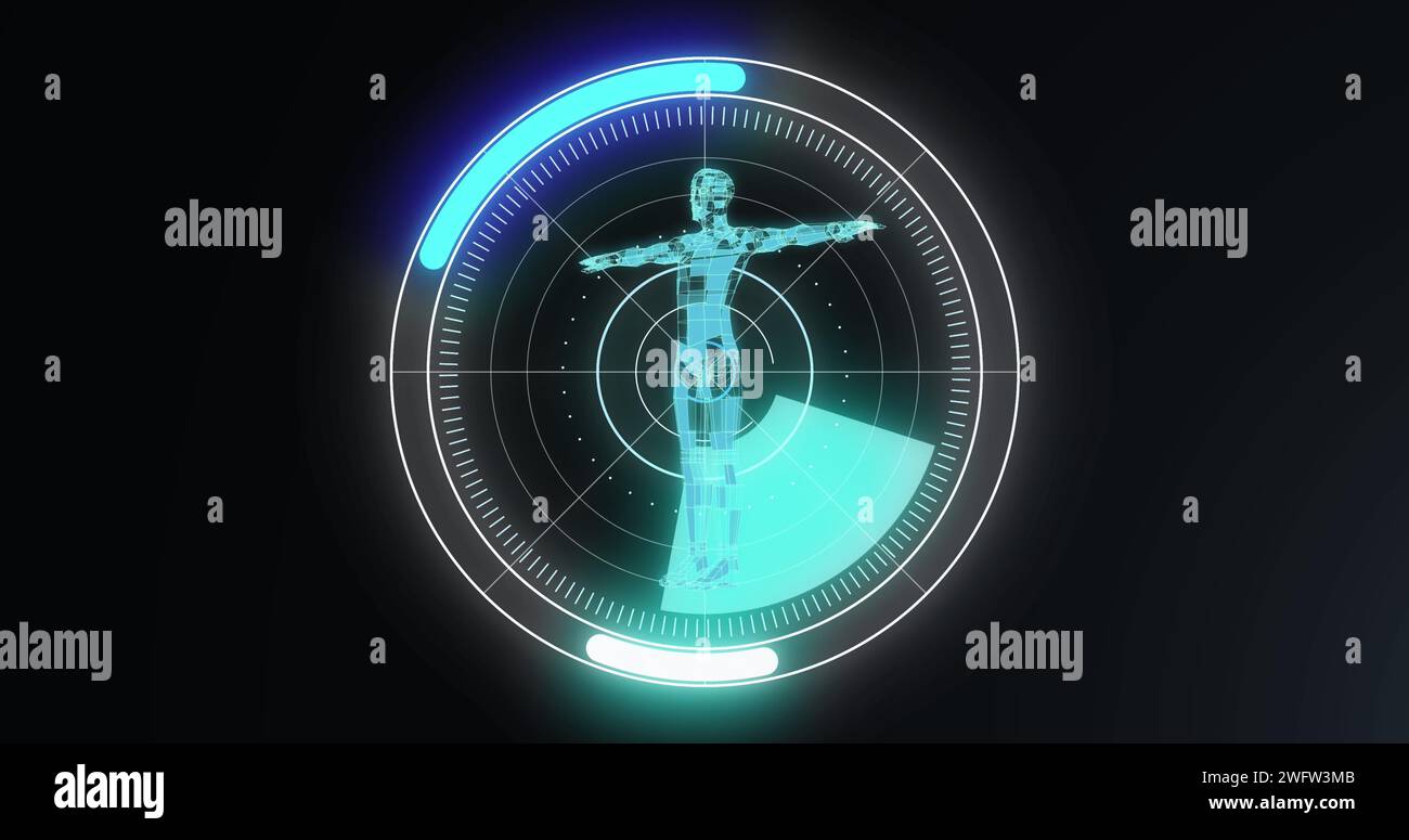 Image of scope with data processing over human body Stock Photo - Alamy