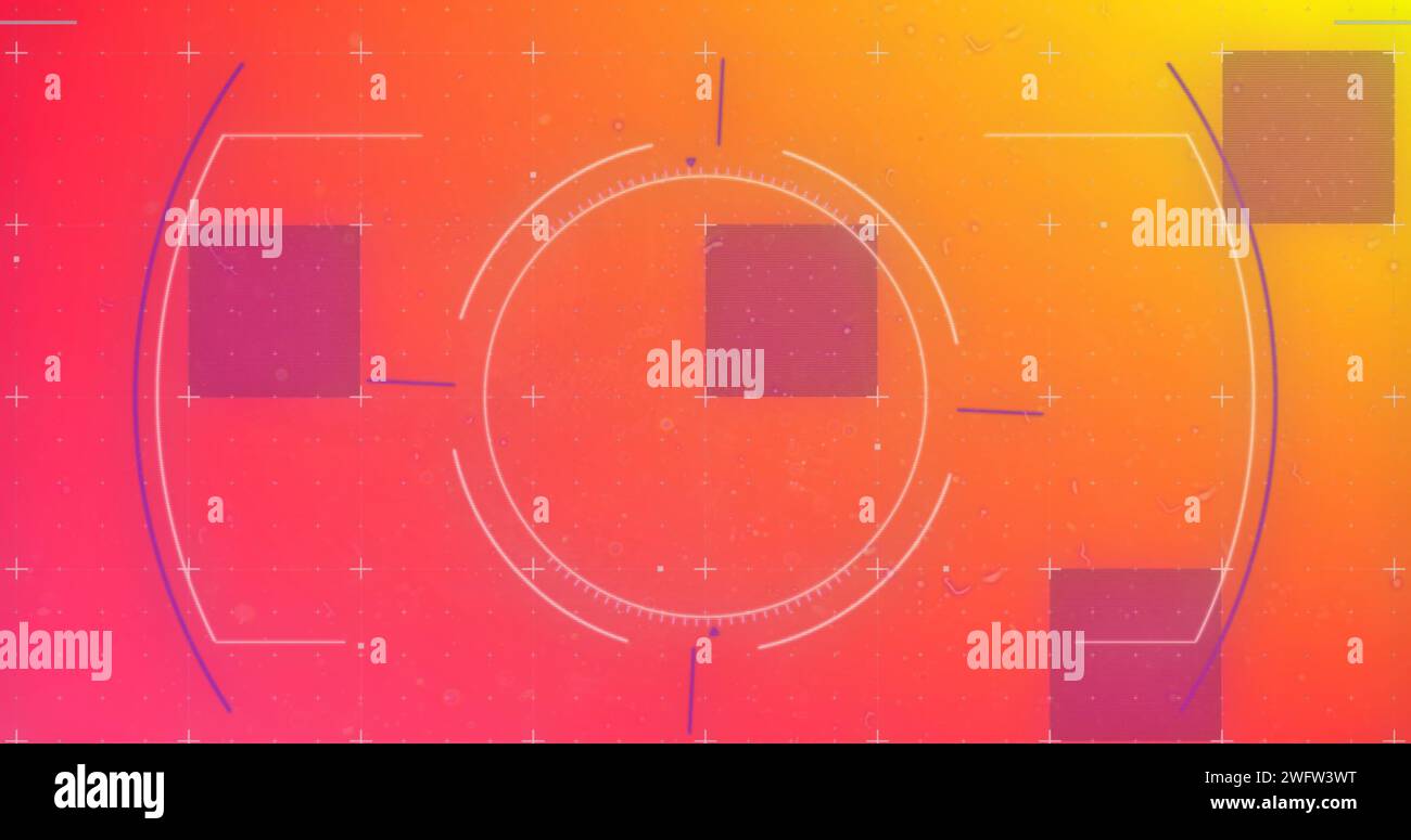 Image of scope scanning and markers moving on orange background Stock ...