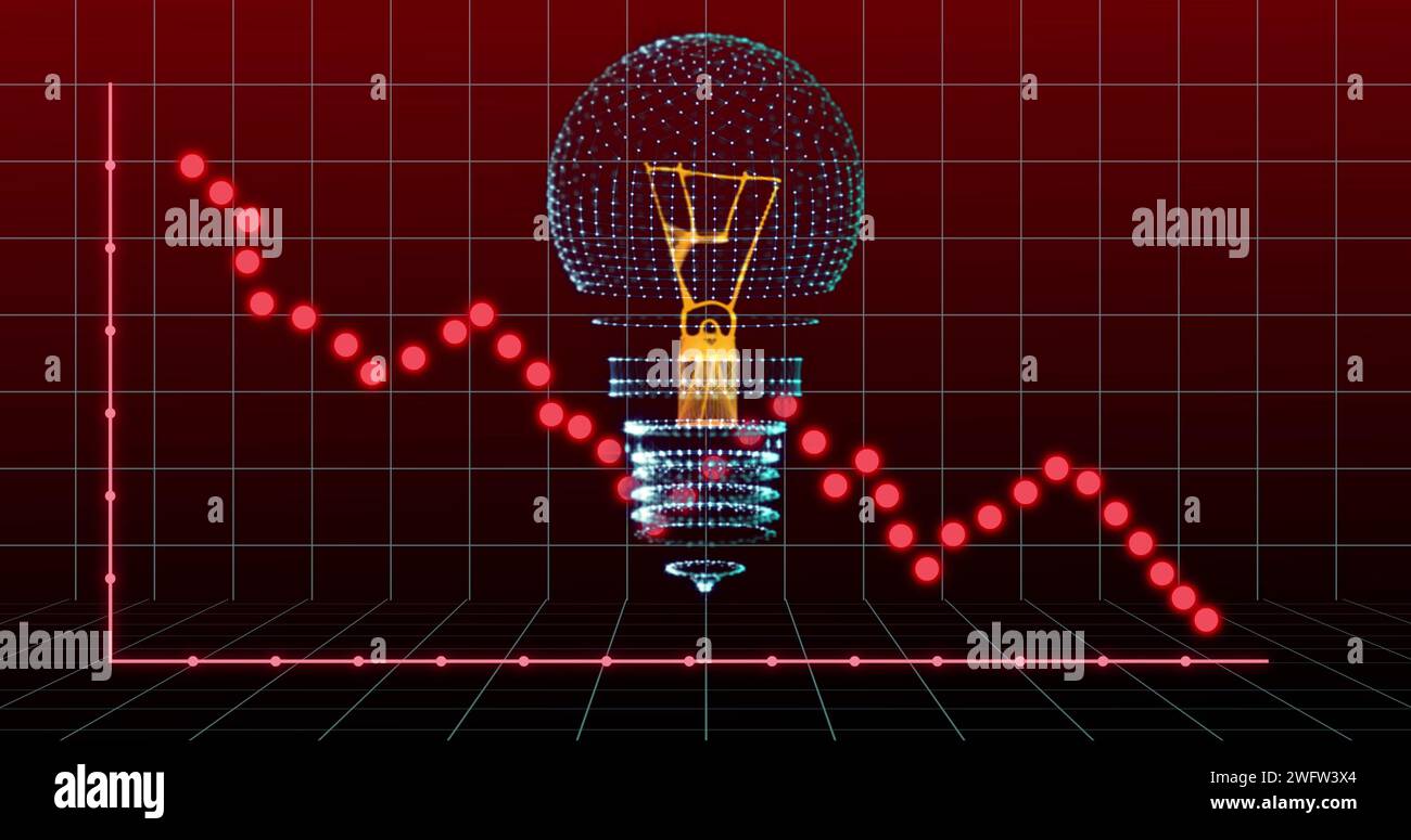 Image of light bulb, statistics and data processing Stock Photo - Alamy