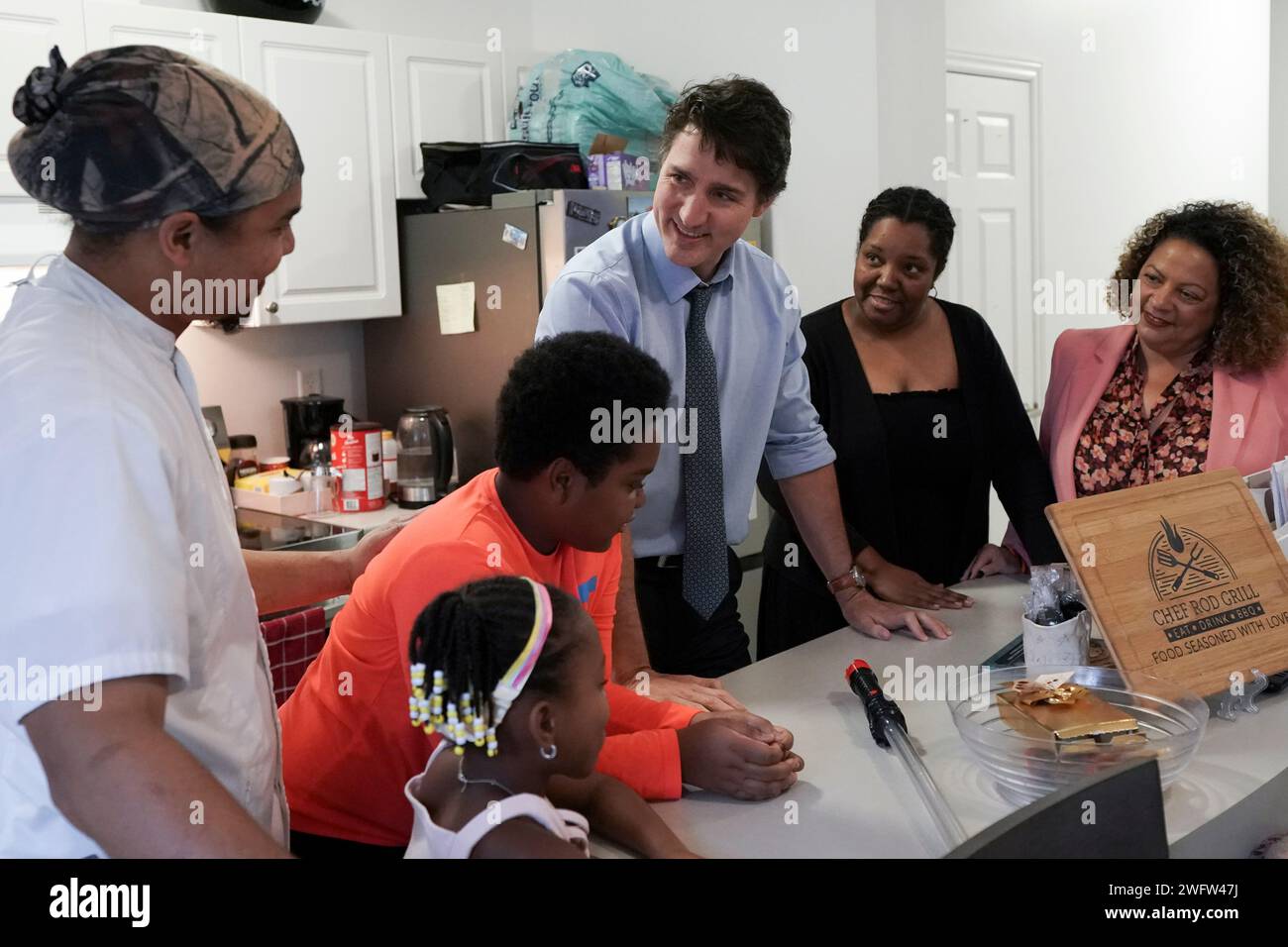 Caledon, Canada. 01st Feb, 2024. Prime Minister Justin Trudeau meets ...