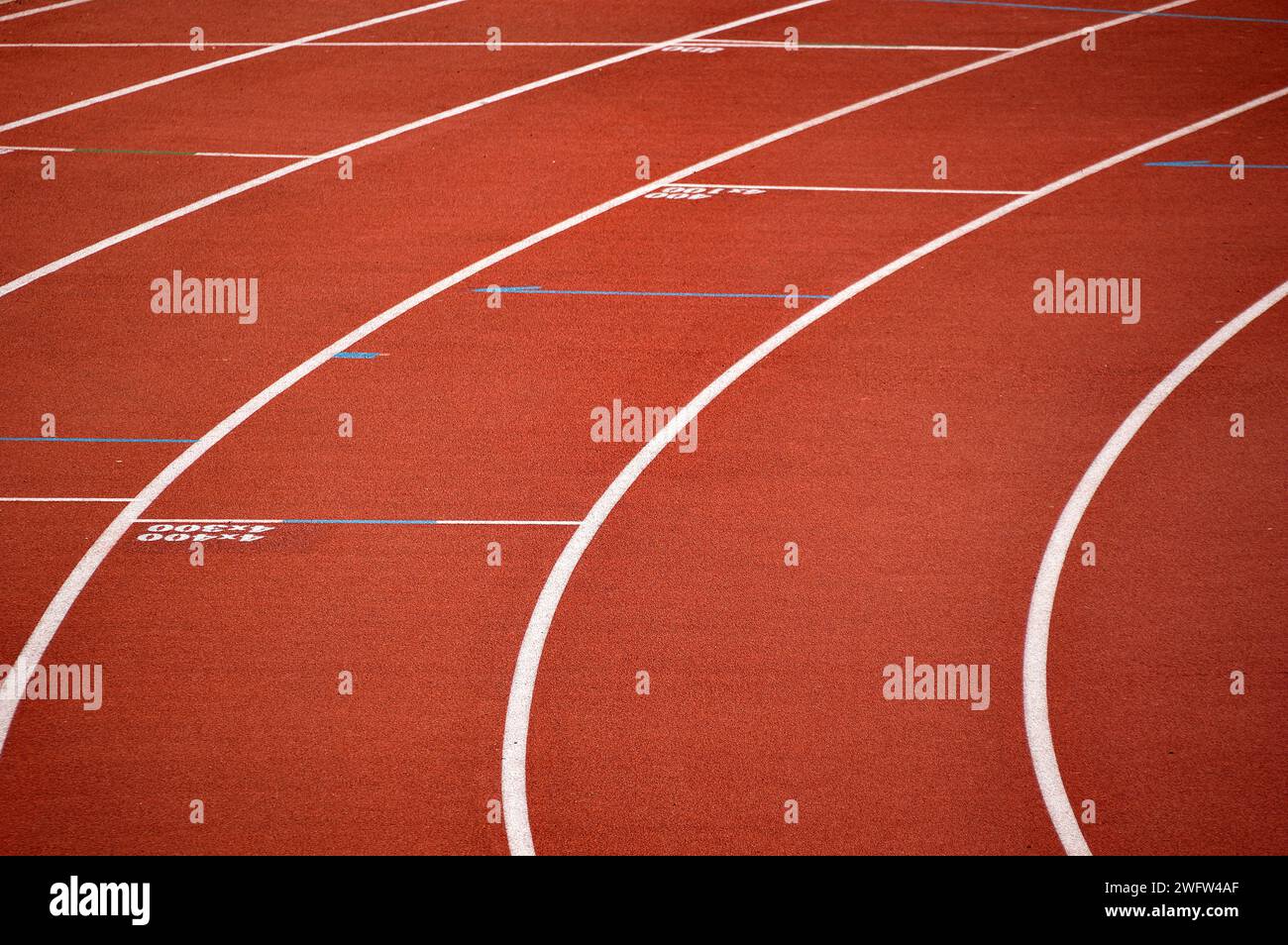 Detail of a running track in a stadium Stock Photo - Alamy