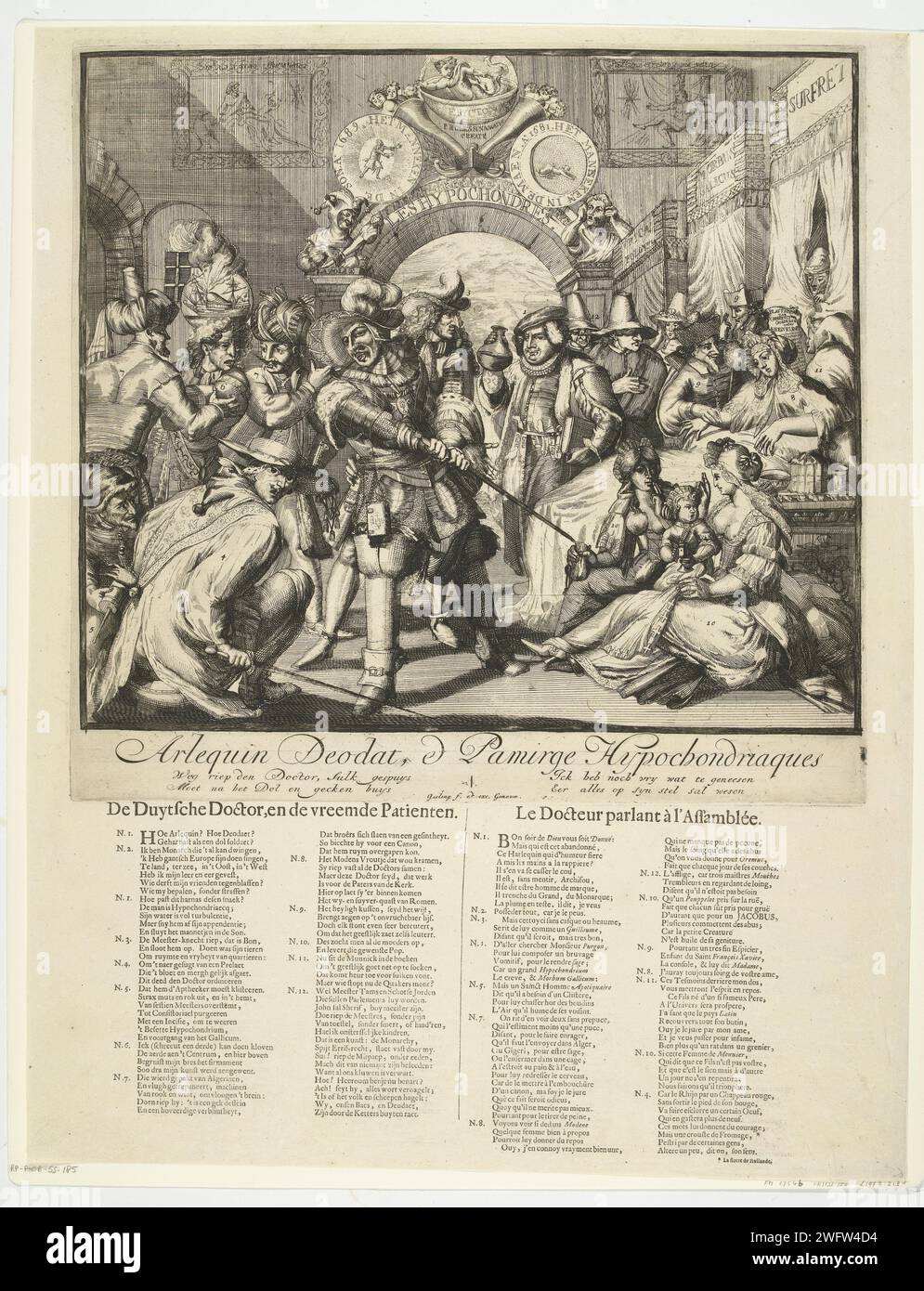 Cartoon on the interference of Louis XIV in the English succession ...