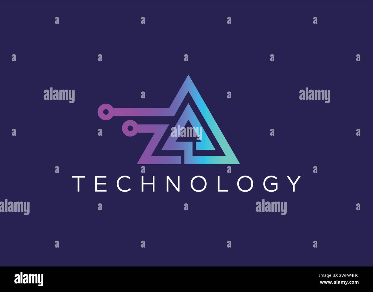 Letter A technology logo design vector template Stock Vector Image ...