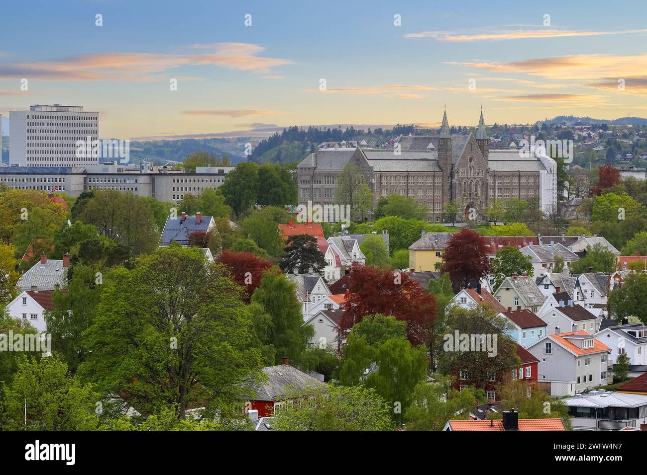 Spring in Trondheim, aerial view of the Gloeshaugen Stock Photo - Alamy