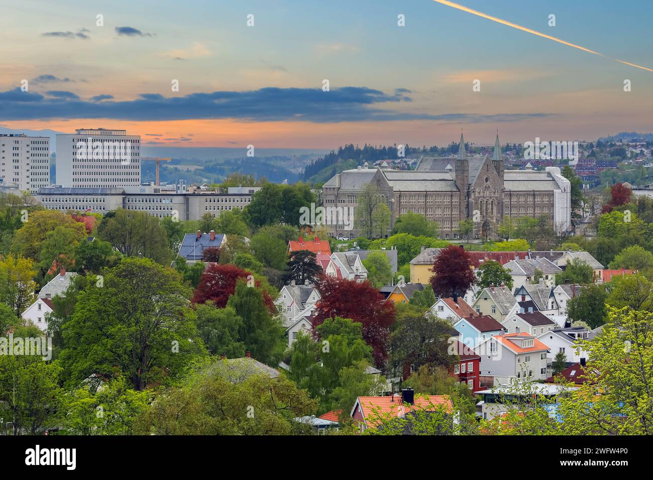 Spring in Trondheim, aerial view of the Gloeshaugen Stock Photo - Alamy