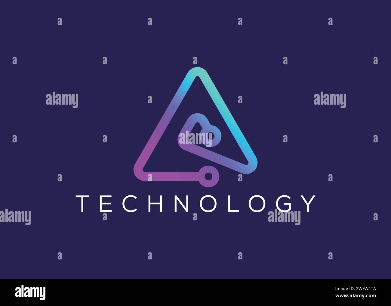 Letter A technology logo design vector template Stock Vector Image ...