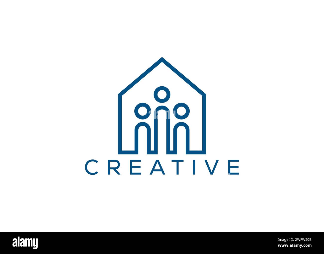 Minimalist home and people logo design vector template. Social home ...
