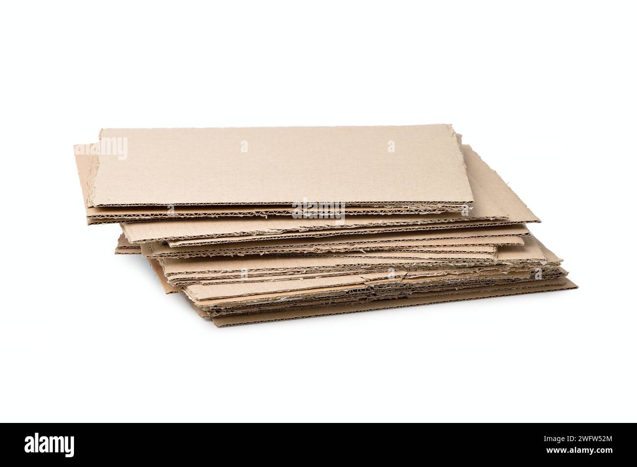Stack of cardboard for recycling isolated on white Stock Photo - Alamy
