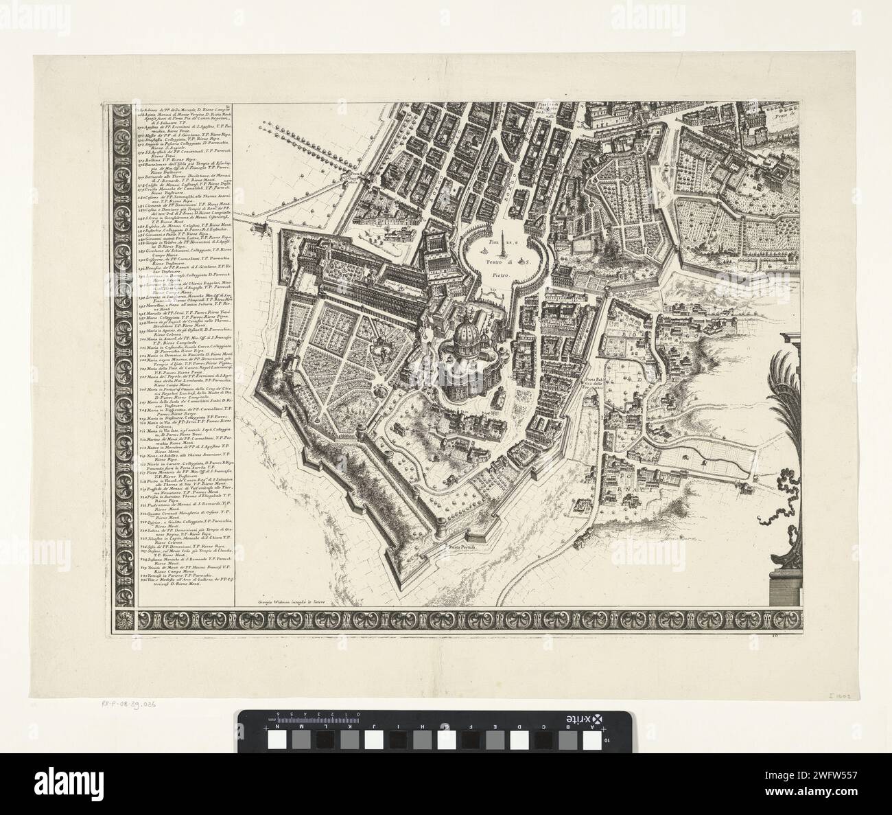 Map of the city of Rome, Giovanni Battista Falda, 1676 print Part of a ...