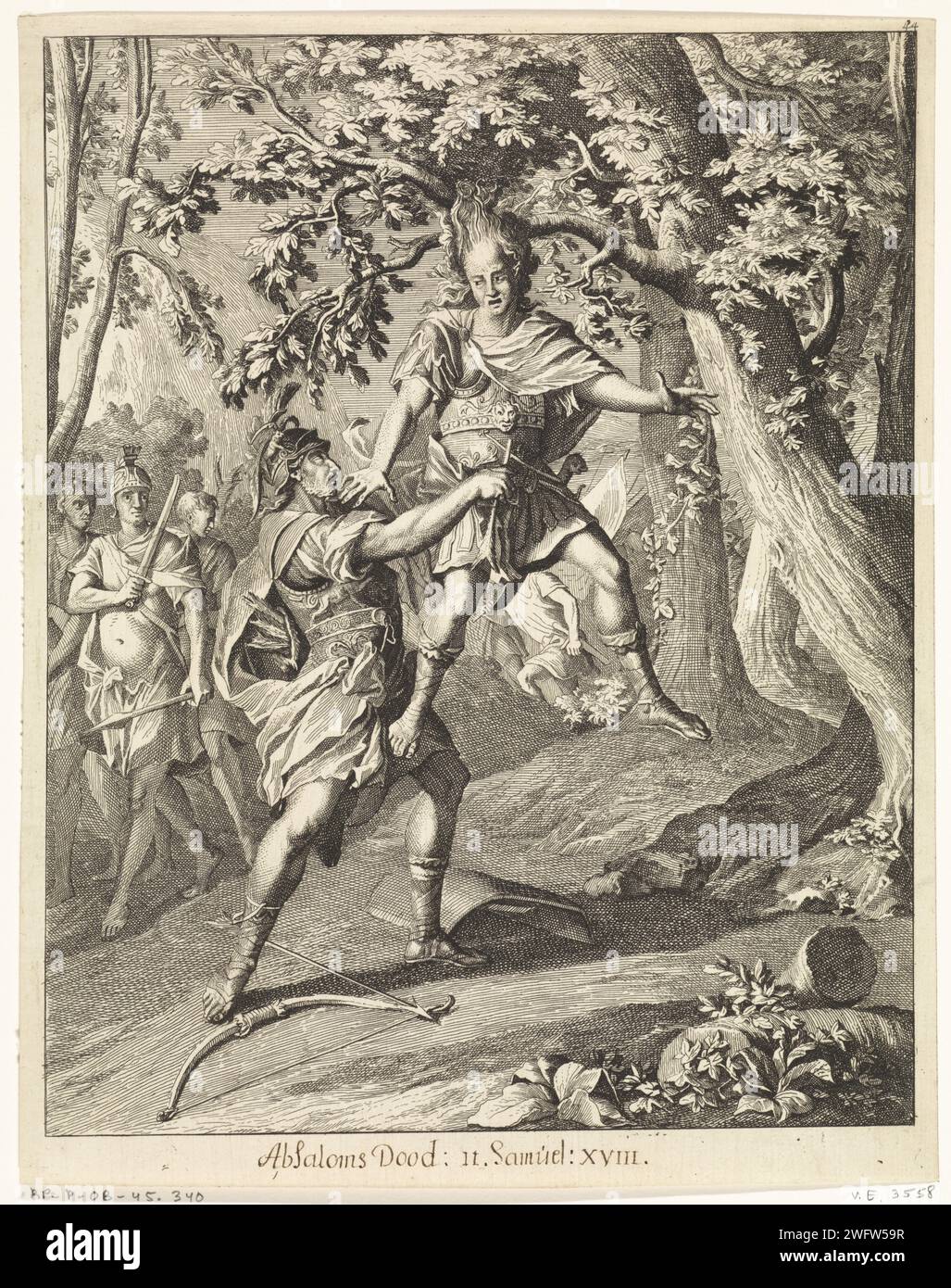 Death of Absalom, Caspar Luyken, 1708 print Nuremberg paper etching ...