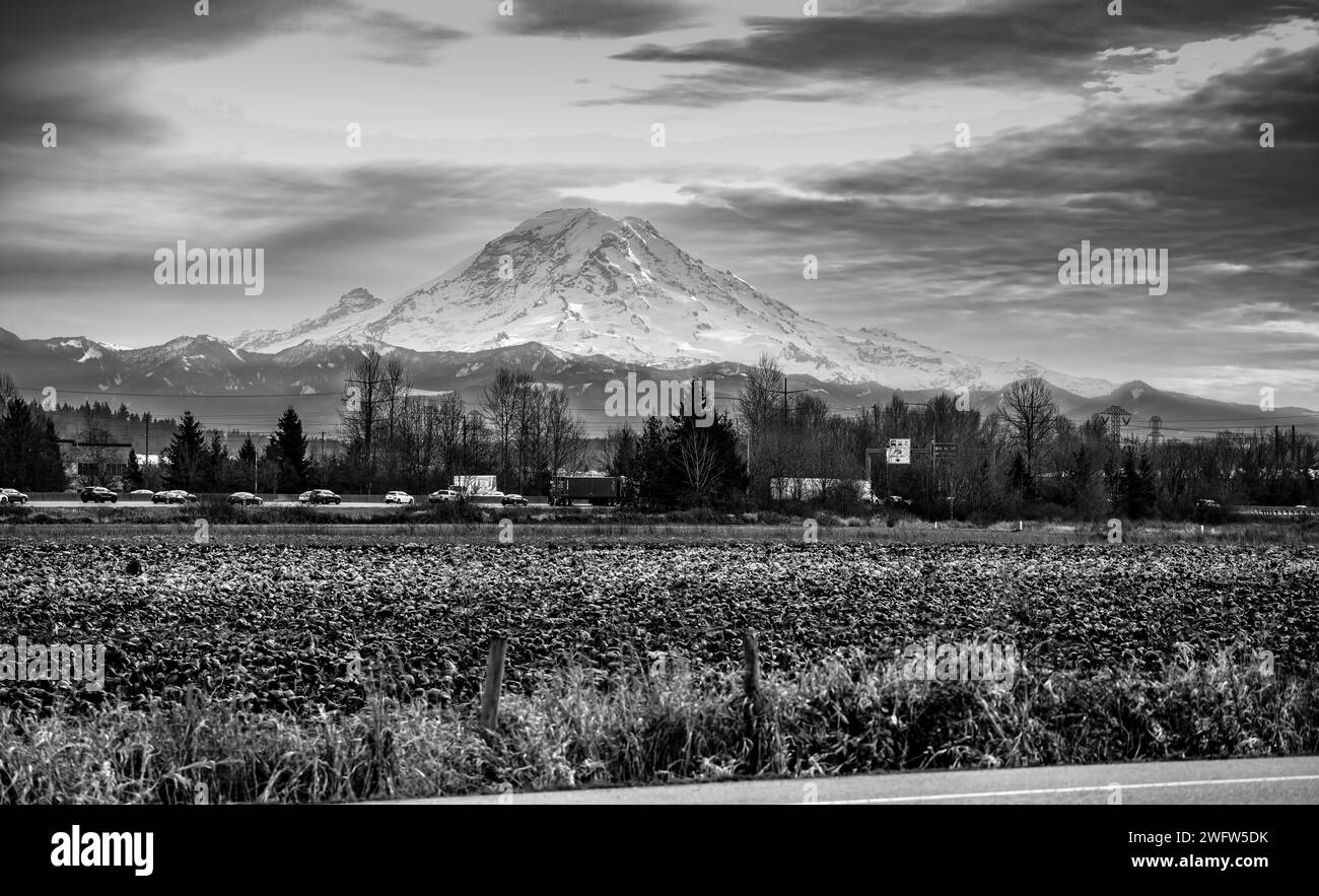 A view of Mount Rainier from Kent, Washington Stock Photo - Alamy