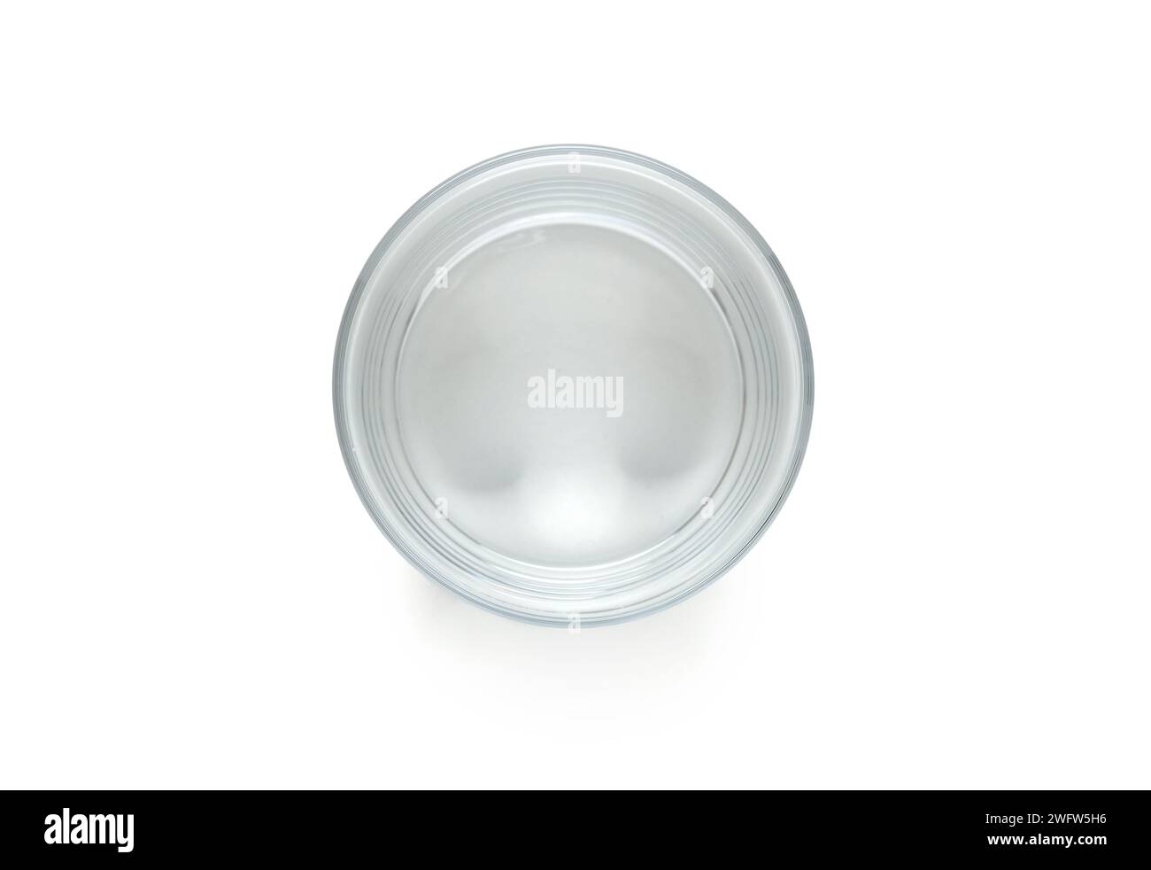 High view of an empty glass with white background Stock Photo - Alamy