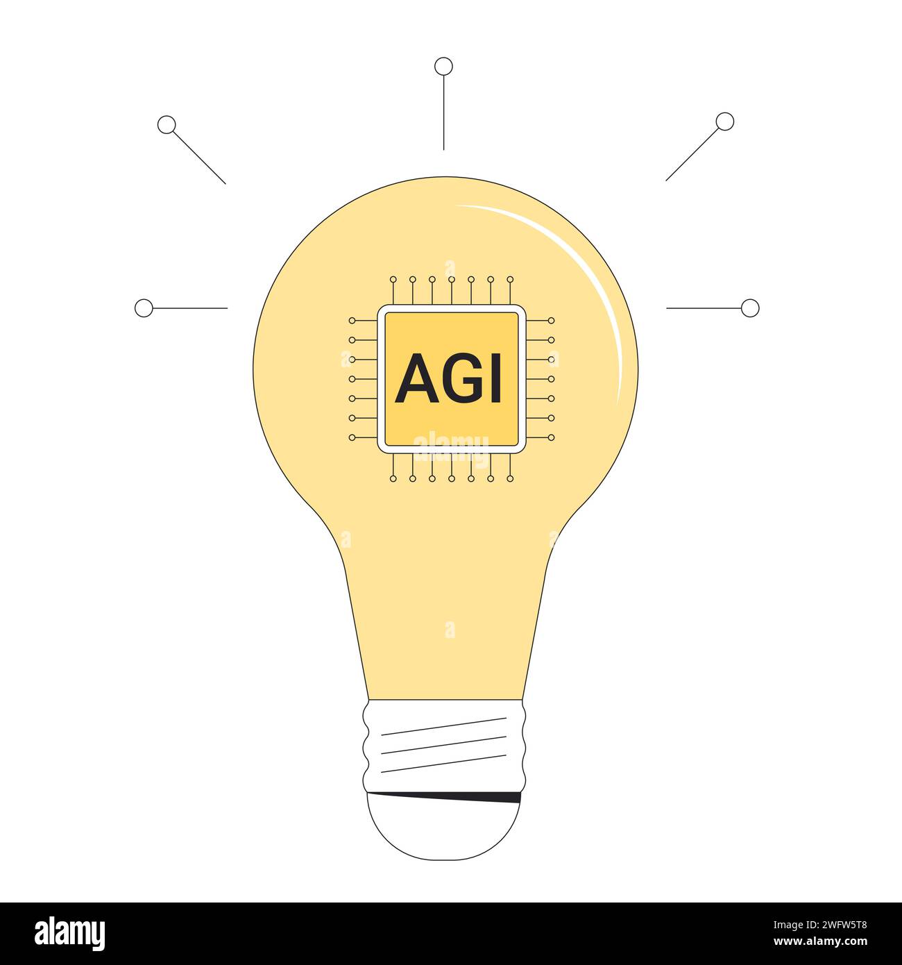 Artificial general intelligence symbol. Light bulb as a technological ... Artificial general intelligence symbol. Light bulb as a technological ...