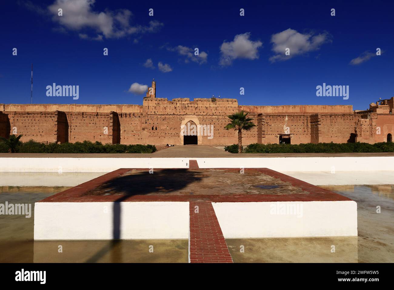 El Badi Palace is a ruined palace located in Marrakesh, Morocco Stock ...