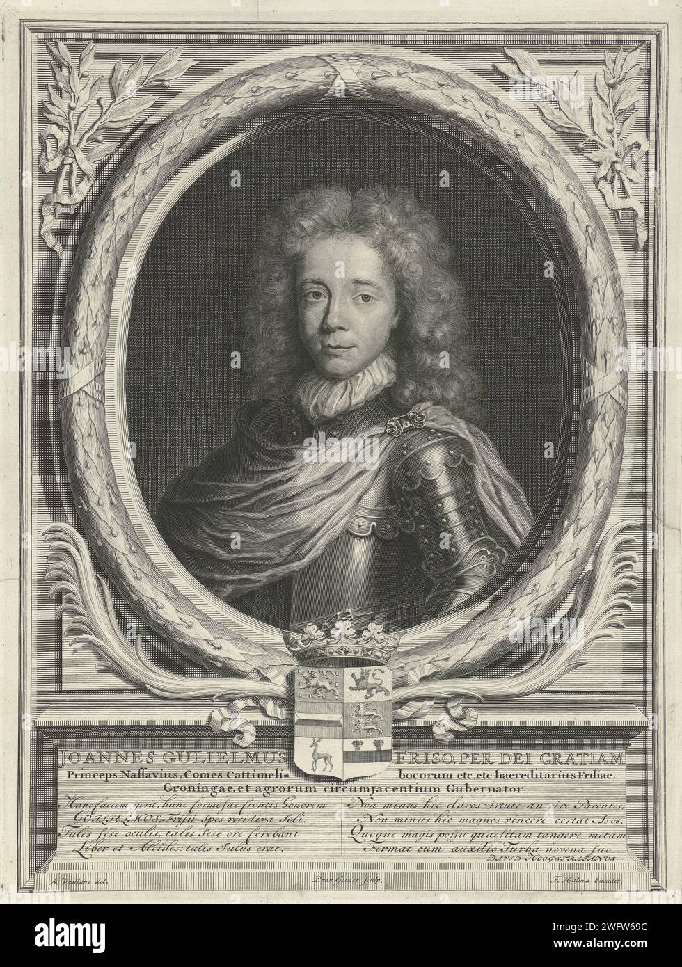 Portrait of Johan Willem Friso, Pieter van Gunst, After Bernard ...