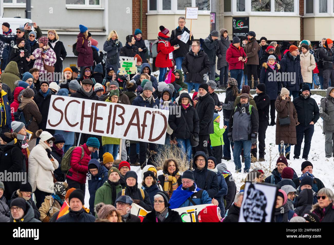 Cologne, Germany. People protest against the right wing AfD party ...