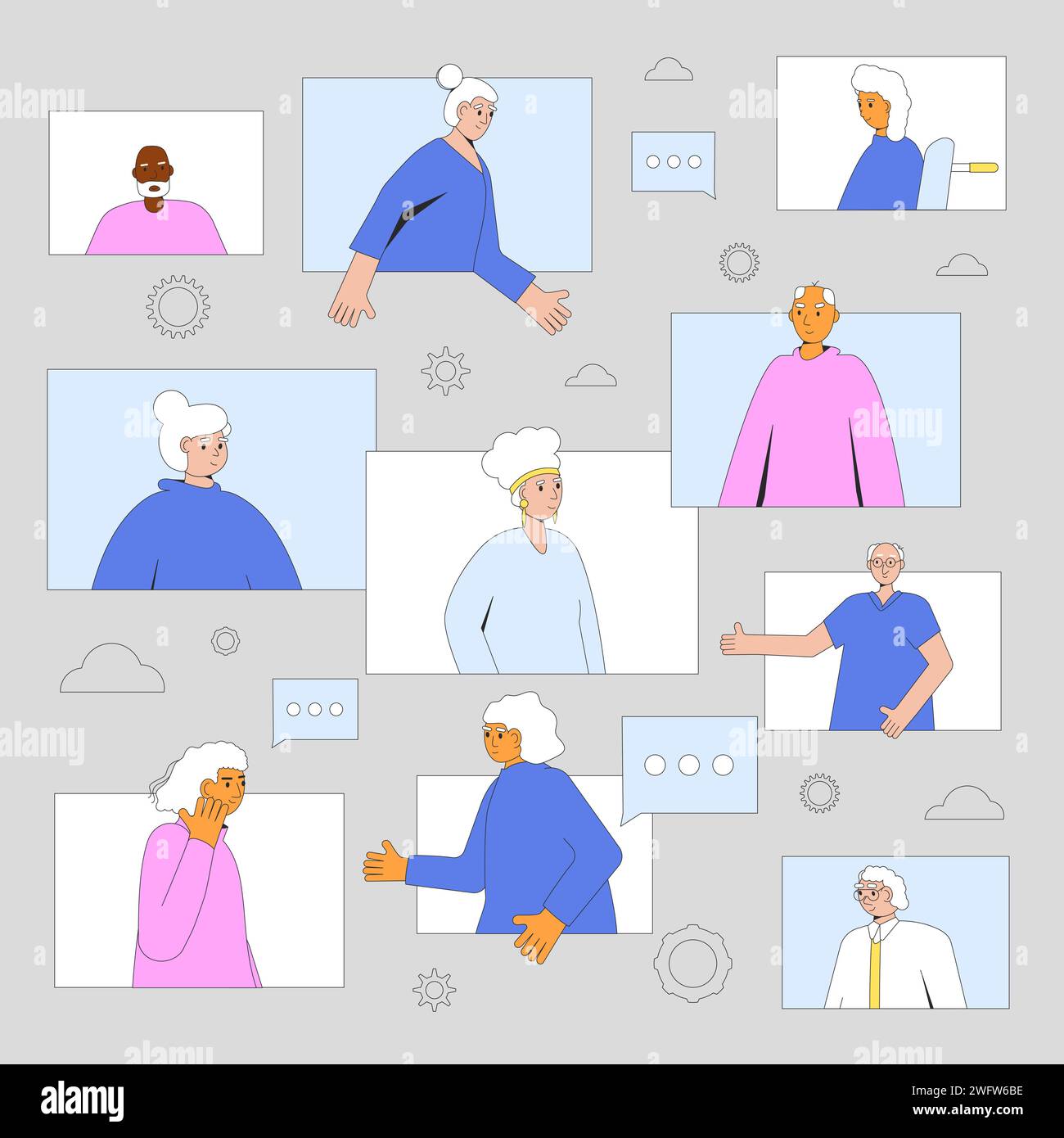 Senior tech Stock Vector Images - Alamy