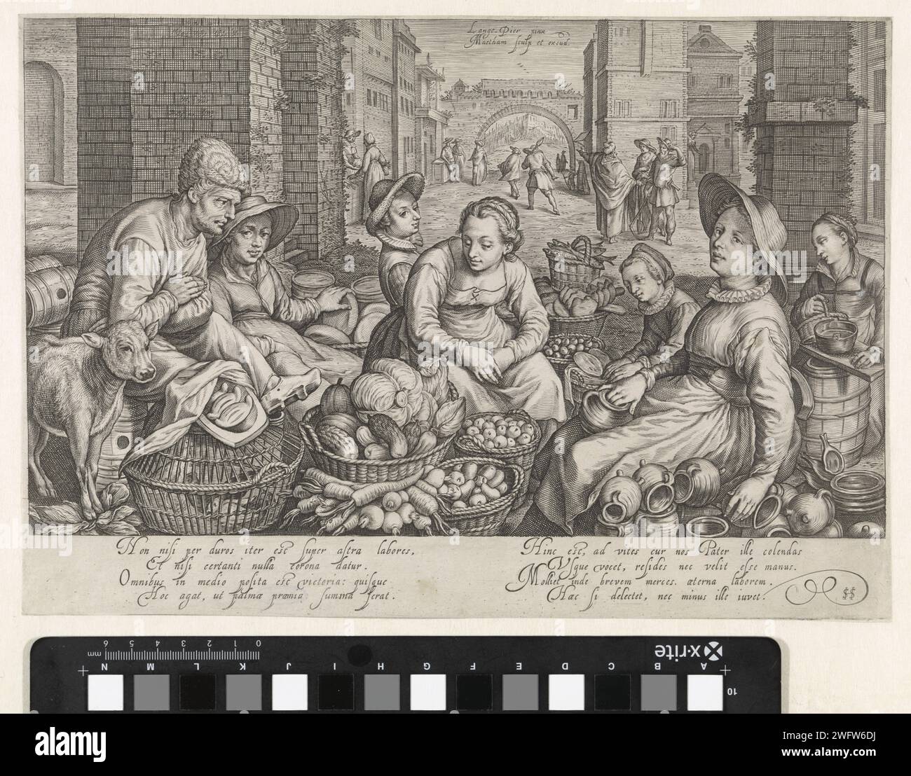 Market piece with the parable of Mr. van de Wijngaard, 1603 print A ...