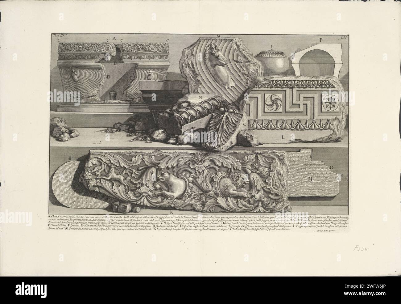 Fragmen Uit de Tombe Van Caecilia Metella Te Rome, Giovanni Battista ...