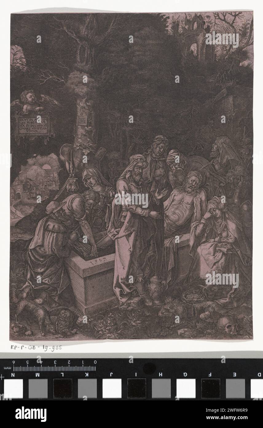 Graflegging van Christus, anonymous, after Albrecht Dürer, 1507 - 1578 print The body of Christ ...
