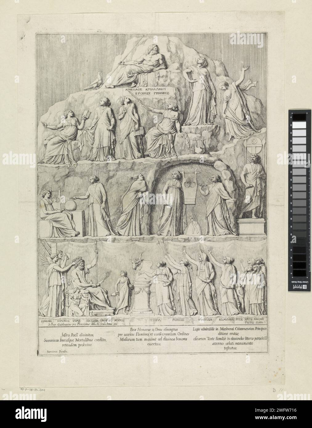 De Apotheose Van Homerus, Giovanni Battista Galestruzzi, 1658 print An ...