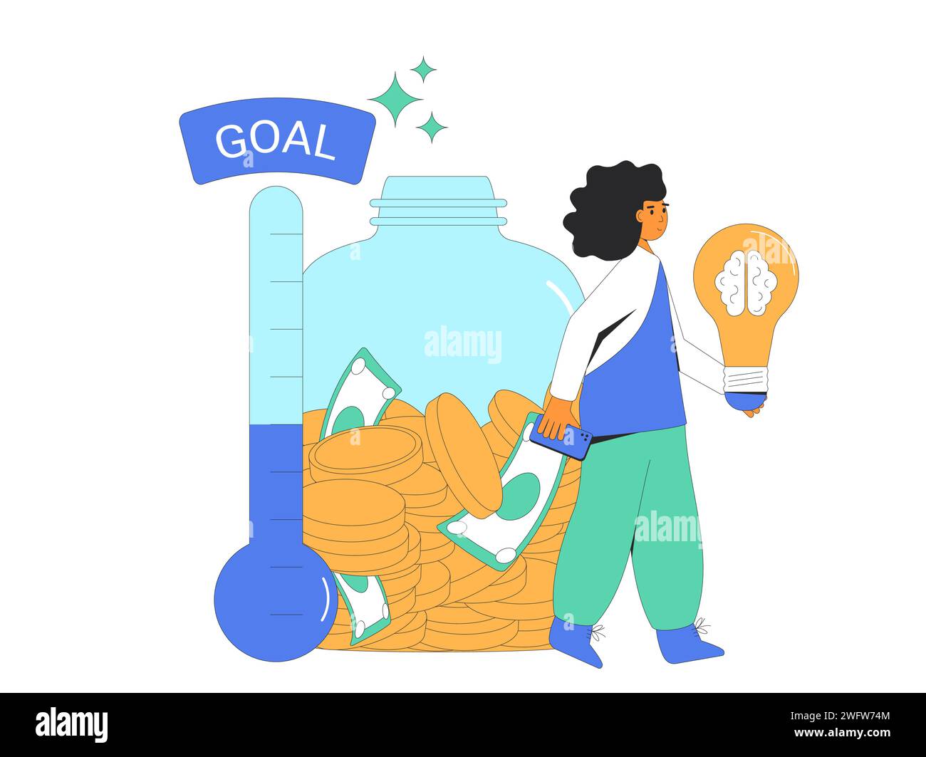 Educational finance goal. Savings for learning. Fundraising concept ...