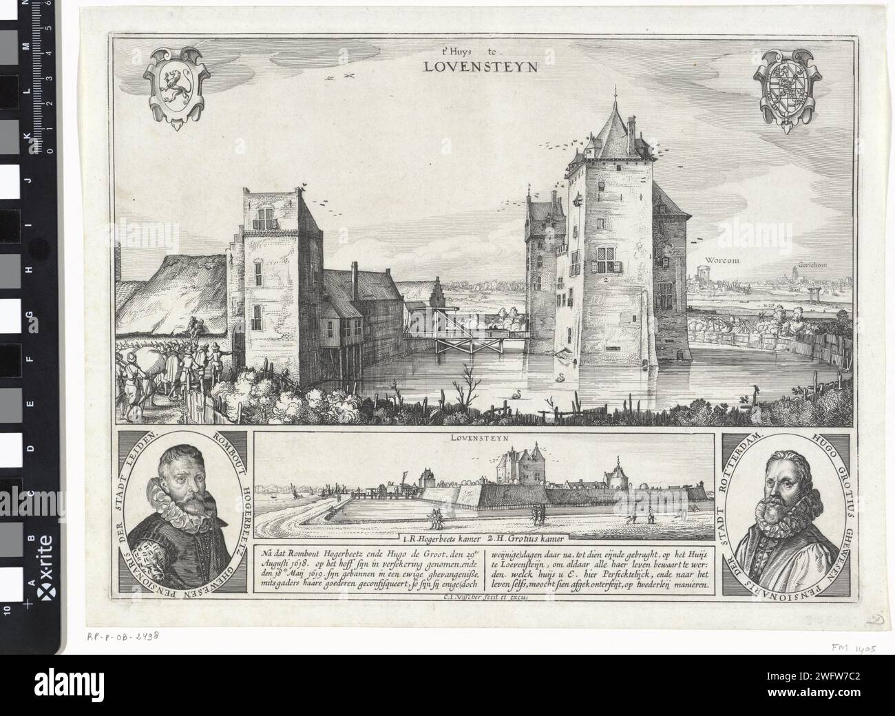 Loevestein Castle, Claes Jansz. Visscher (II), 1619 print View of the ...