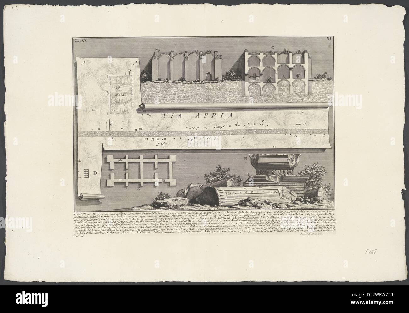 Via Appia Antica, Giovanni Battista Piranesi, c. 1756 - c. 1757 print ...