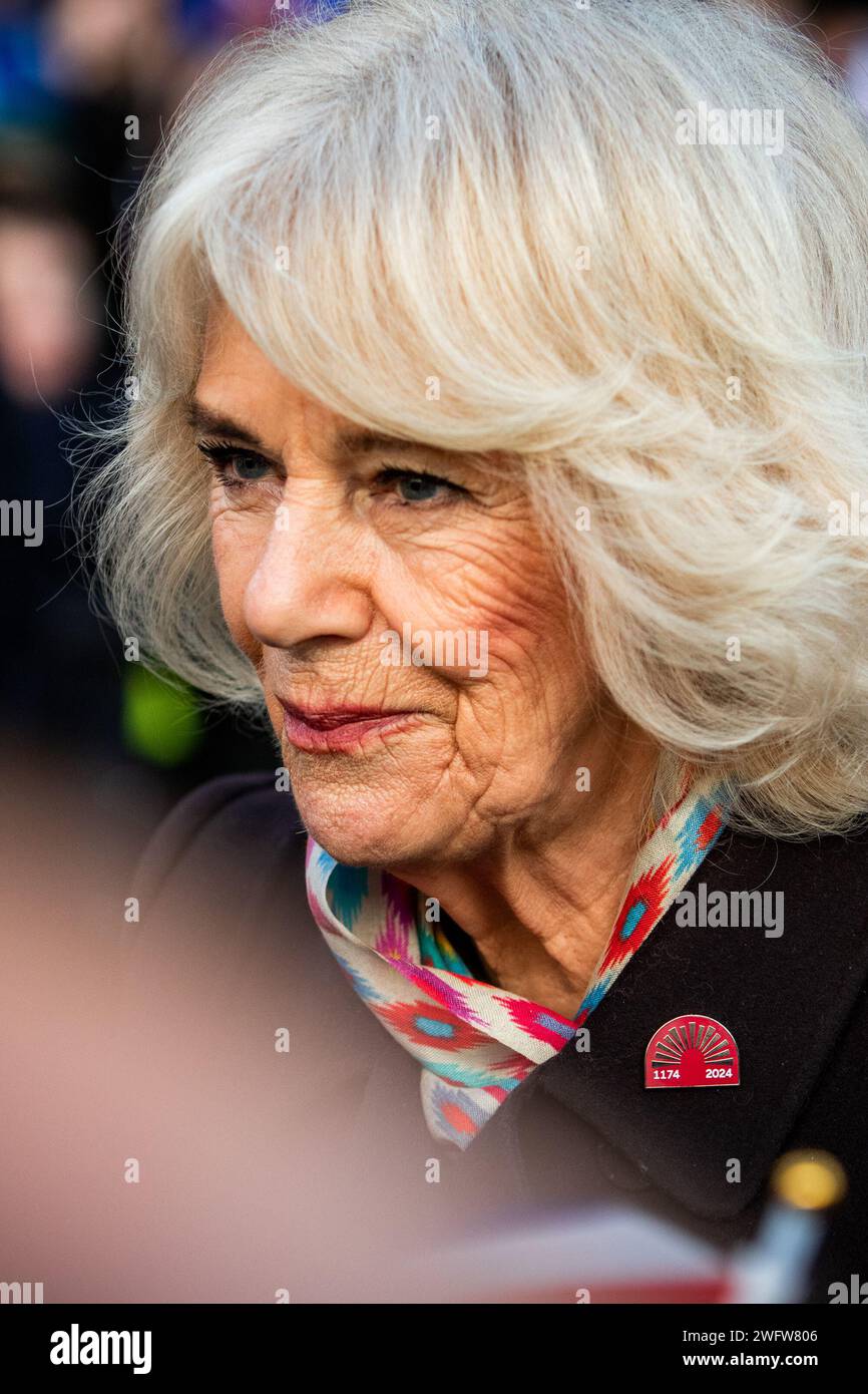 Queen Camilla Attends An Event At Bath Abbey Celebrating The 850th