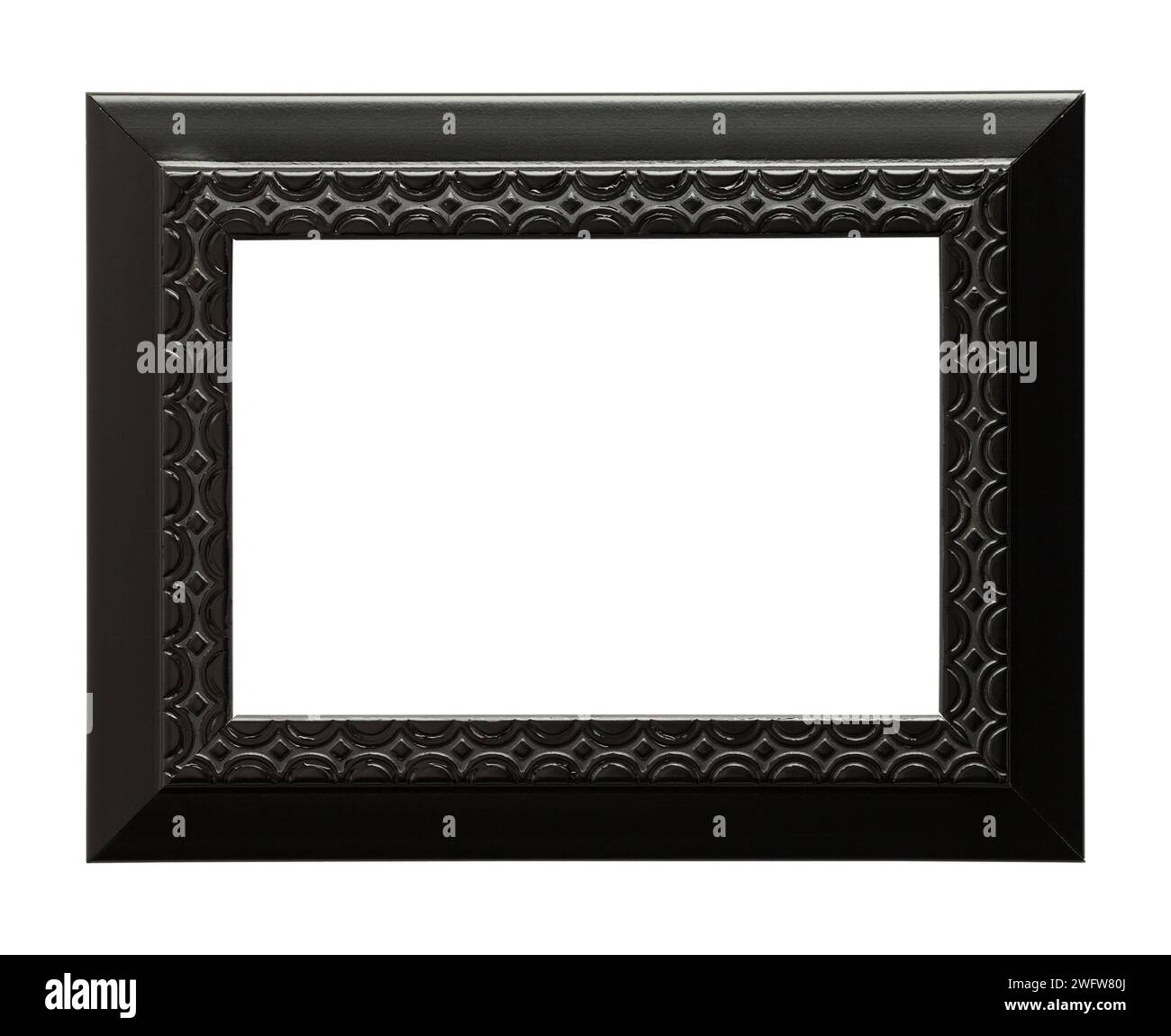 Black Plastic Rectangle Frame Cut Out on White Stock Photo - Alamy