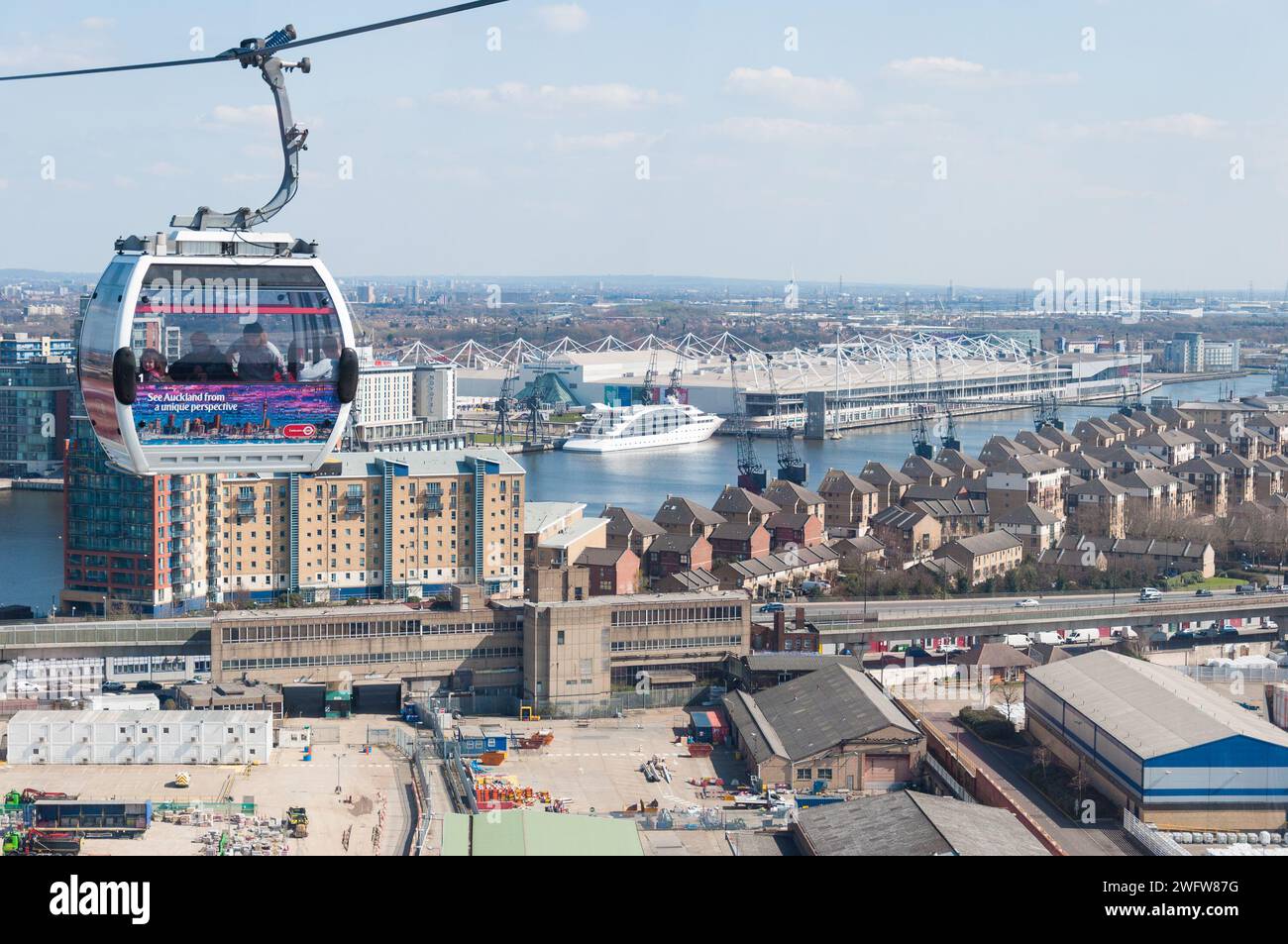 IFS Cloud Royal Docks, aka Dangleway, is a cable car link across the ...