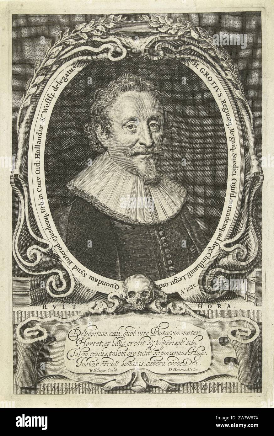 Portrait of Hugo de Groot at the age of 49, Willem Jacobsz Delff, after ...