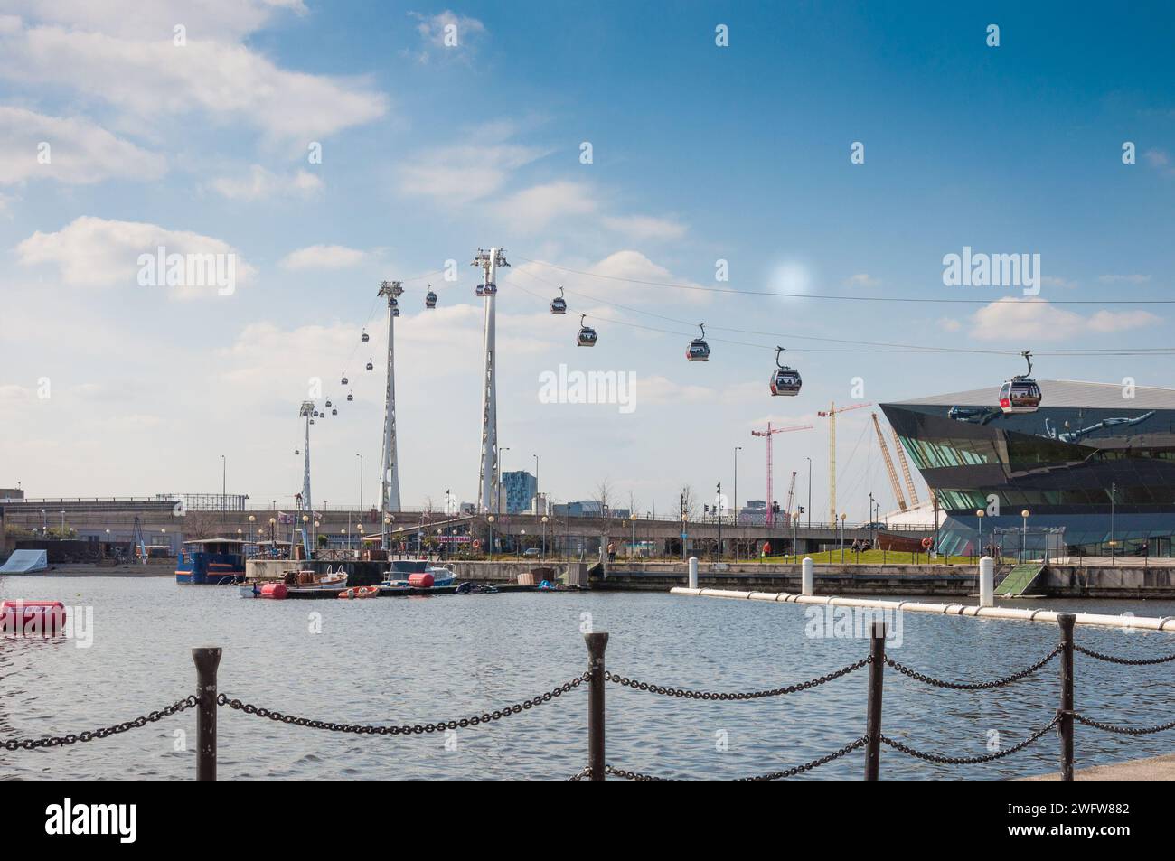 IFS Cloud Royal Docks, aka Dangleway, is a cable car link across the ...