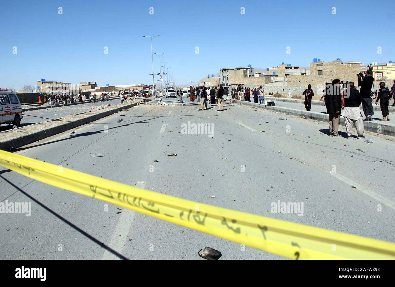 Police officials cordoned off the area and are ascertaining the nature ...