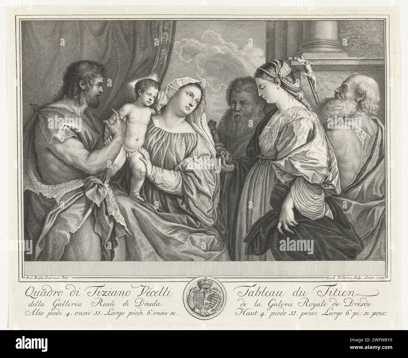 Maria and Child with Saints, Jacob Folkema, After Giovanni Battista ...