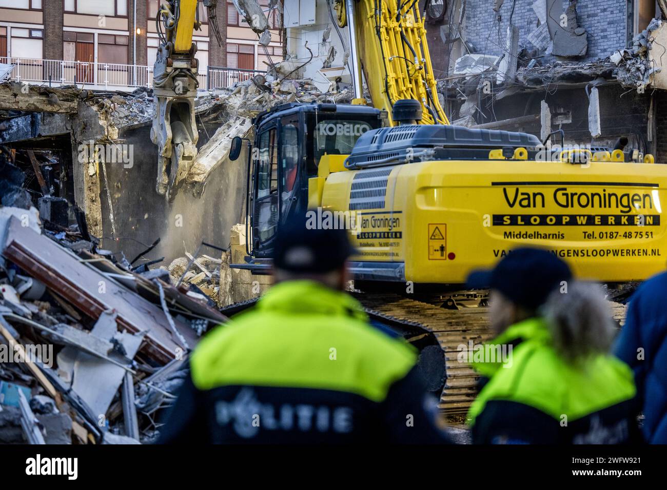 ROTTERDAM - Work is underway at the site where an explosion took place ...