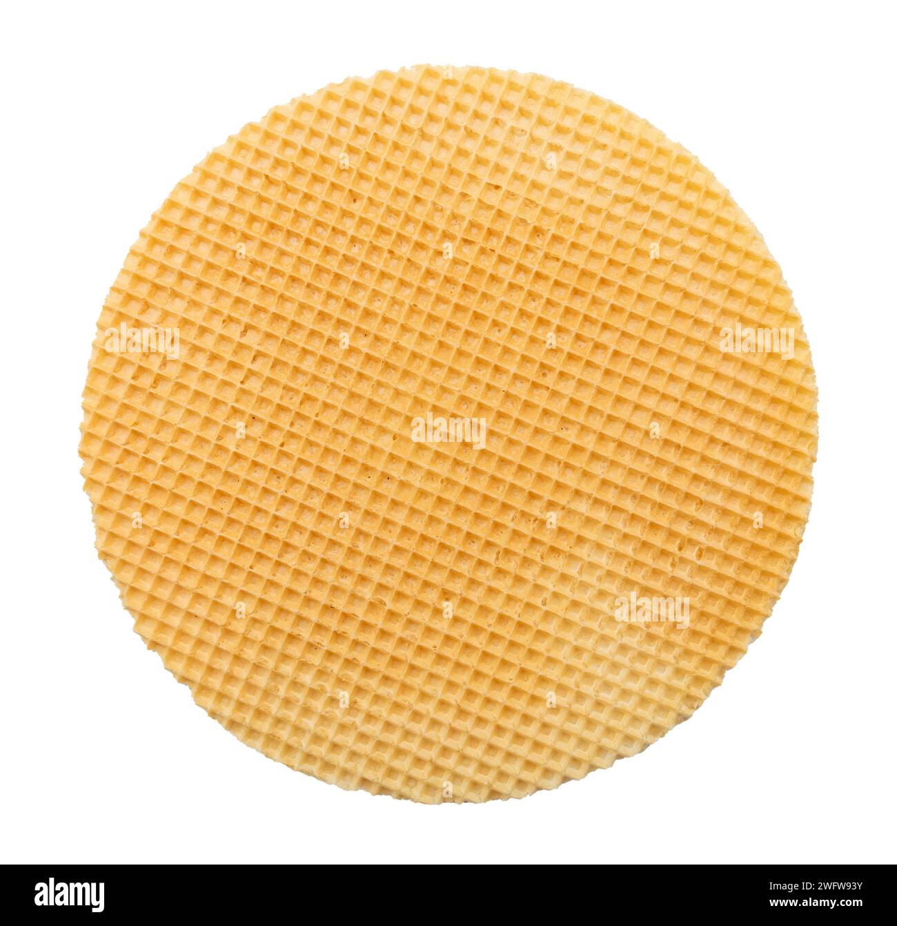Round shaped wafer sheet on a white background. Wafer isolate. Bakery ...