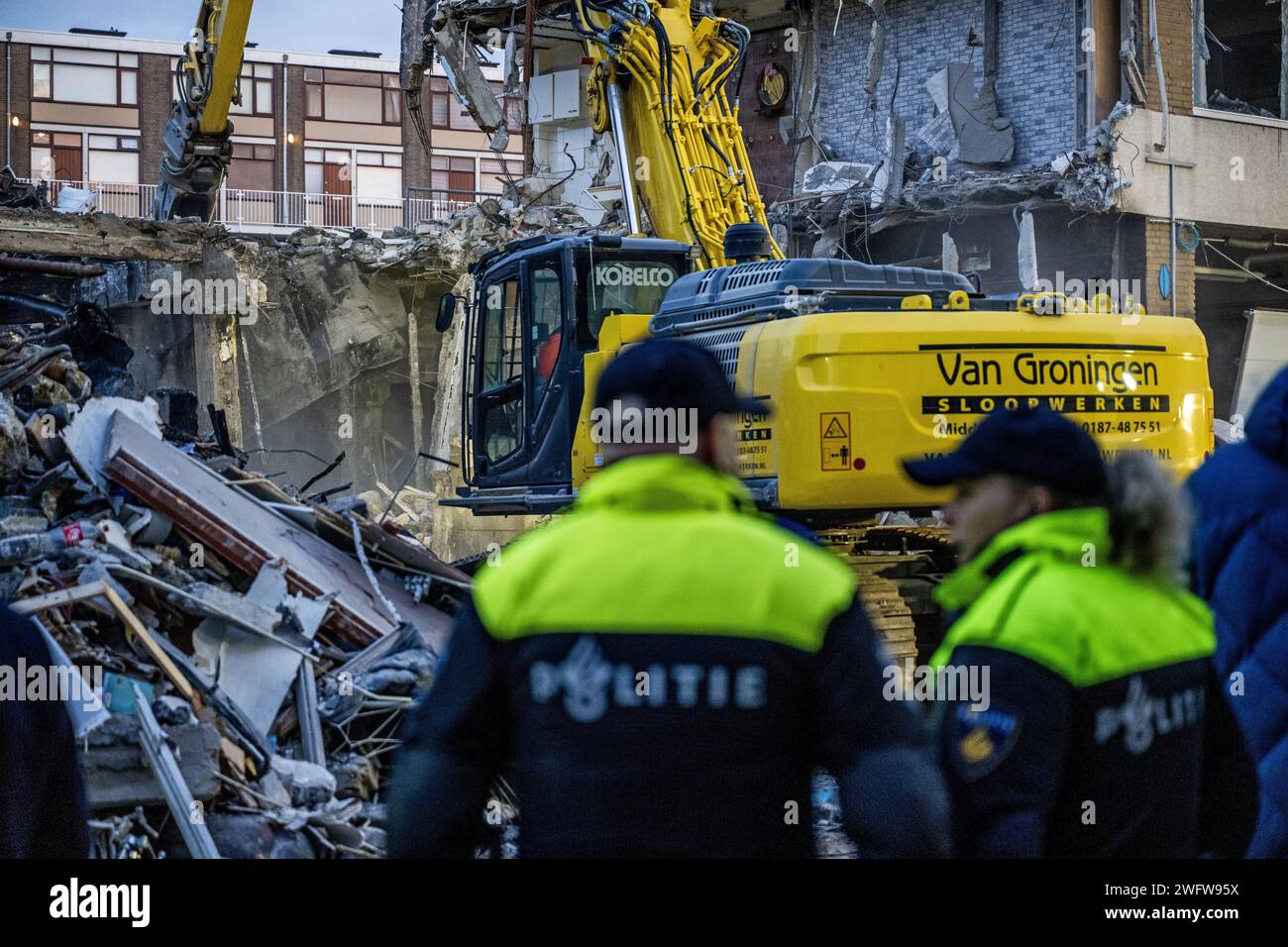 ROTTERDAM - Work is underway at the site where an explosion took place ...
