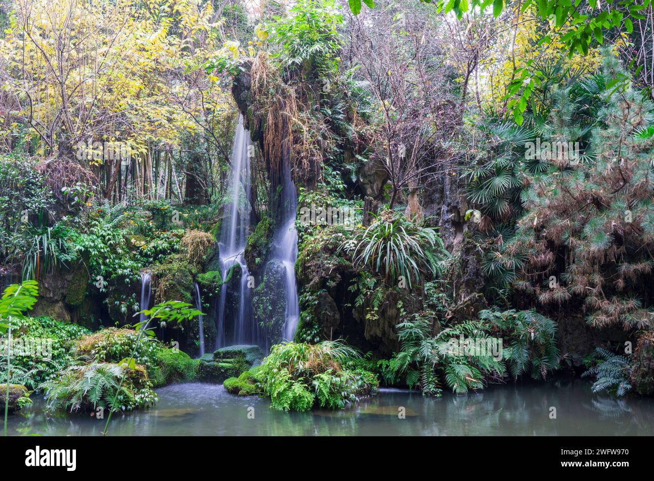 Baihuatan Park Waterfall in Chengdu Stock Photo - Alamy