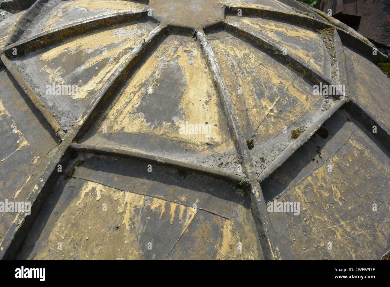 Building materials, technical equipment. A yellow, homemade satellite ...