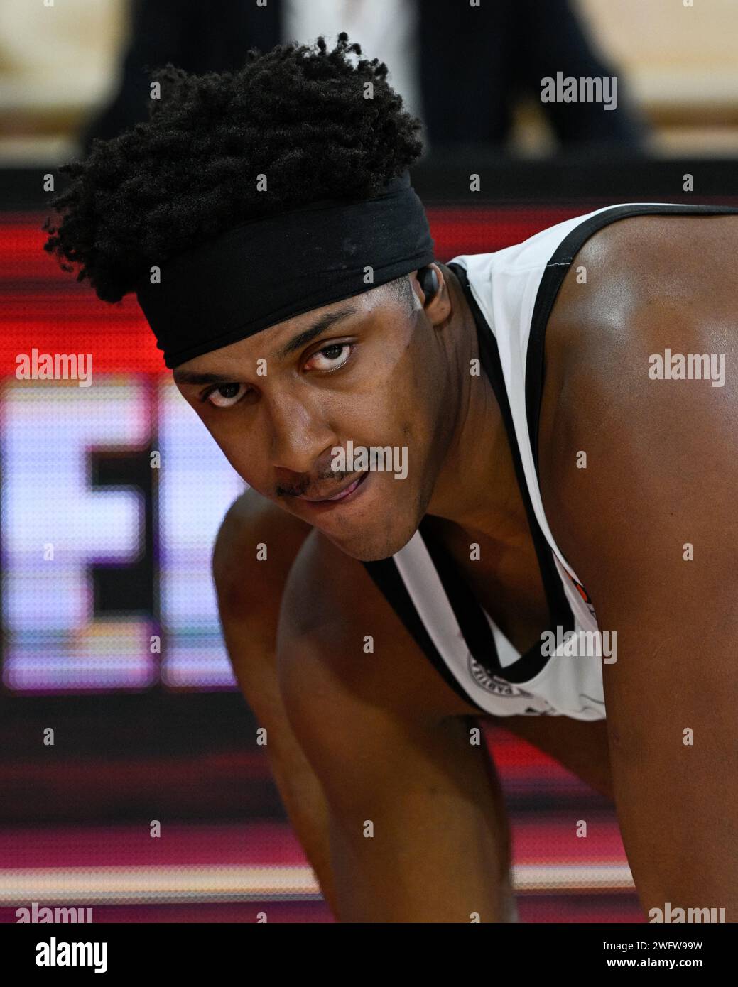 Monaco, Monaco. 31st Jan, 2024. Belgrade player #2 Zach Leday is seen ...