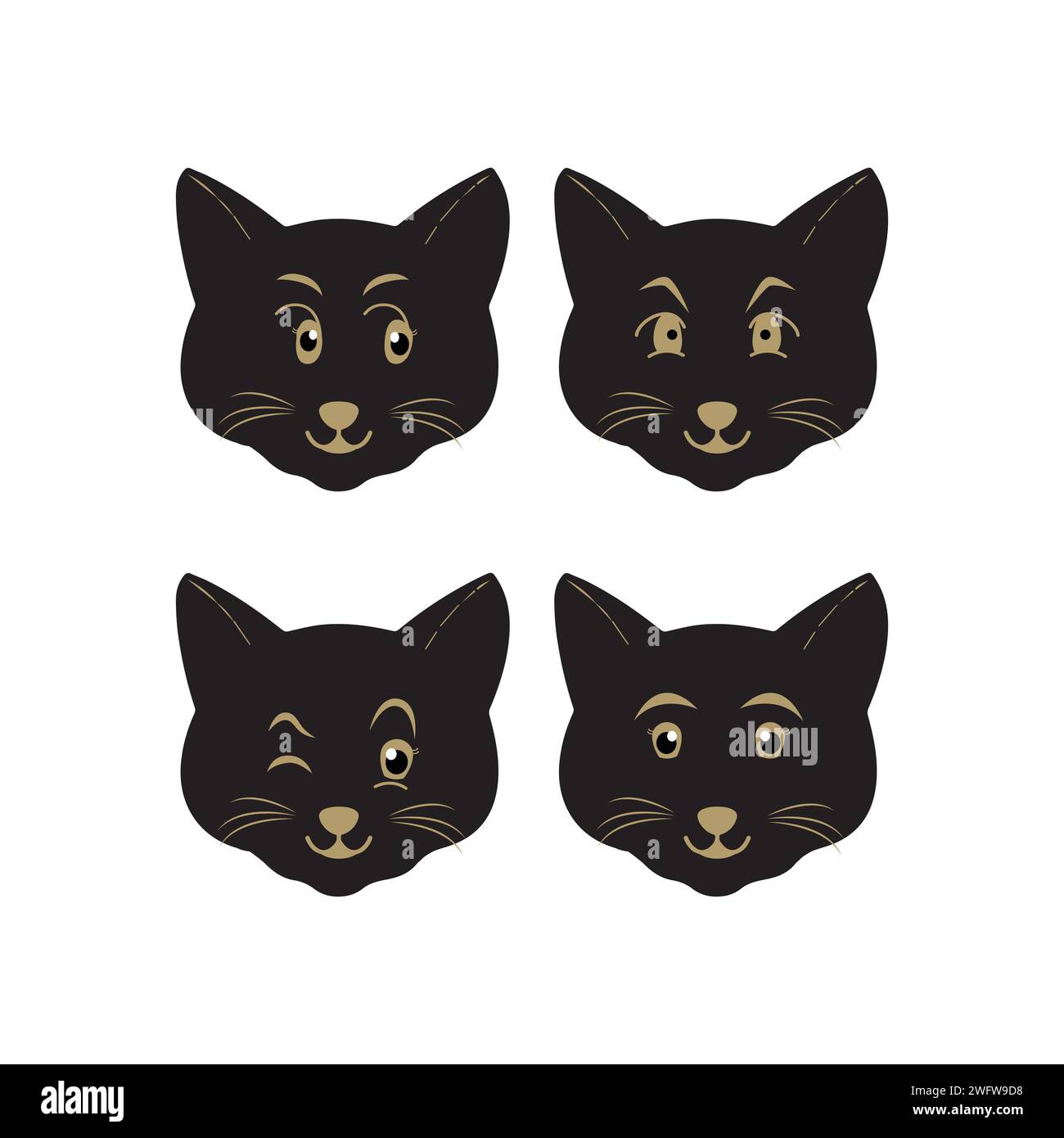 Cats Facial Expressions Stock Vector Images Alamy