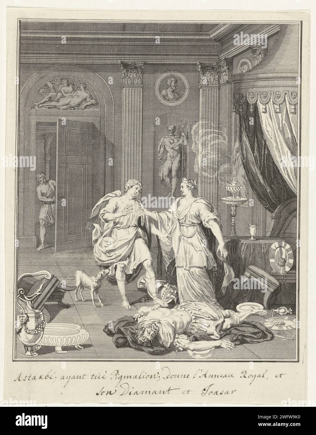 Pygmalion van Tyrus Vertcomligd, Jacob Folkema, After Louis Fabritius ...