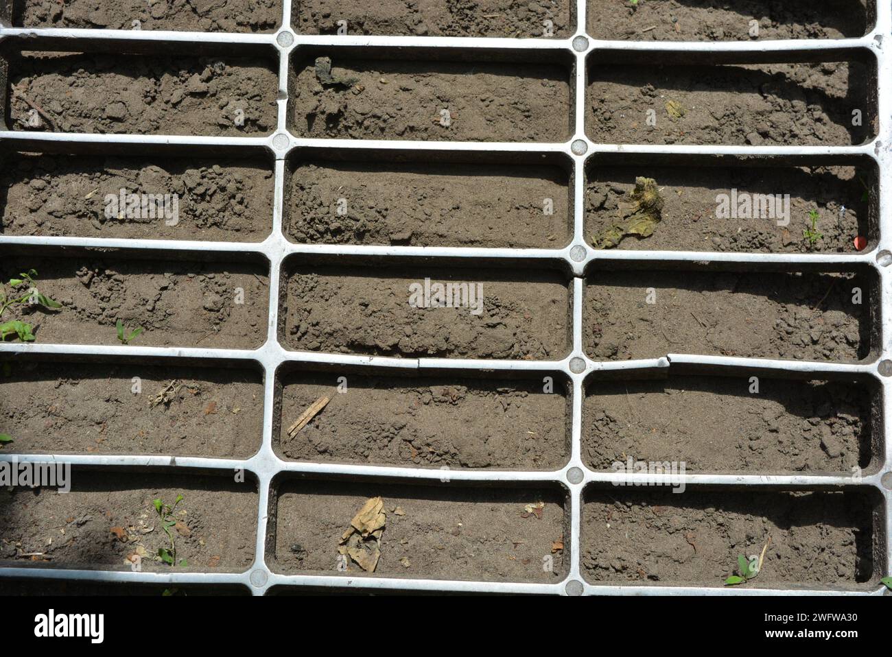 Metal grating made of natural steel, stainless steel, cast metal is ...