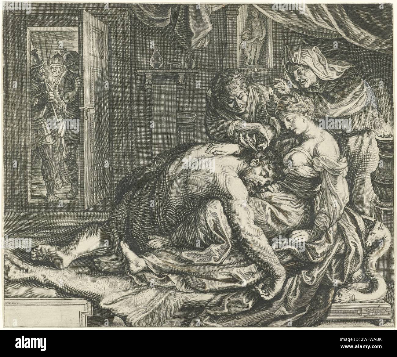 Simson a Delila, Jacob Matham, After Peter Paul Rubens, 1611 print The ...