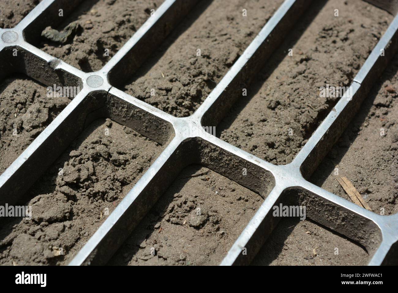 Metal grating made of natural steel, stainless steel, cast metal is ...