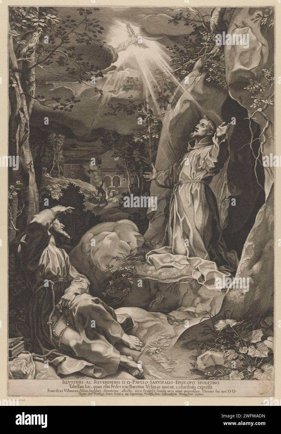 Franciscus Ontvangt de Stigmatata, Francesco Villamen, After Federico ...