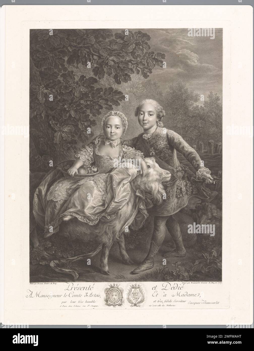 Portrait of Charles X and Clothilde of France as children, Jacques ...