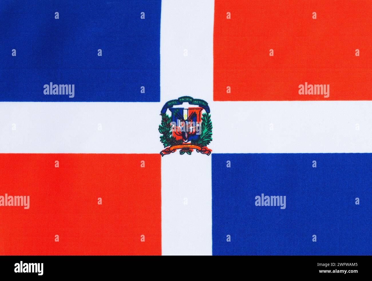 Flat Dominican Republic Fabric Flag Background Close Up Stock Photo - Alamy