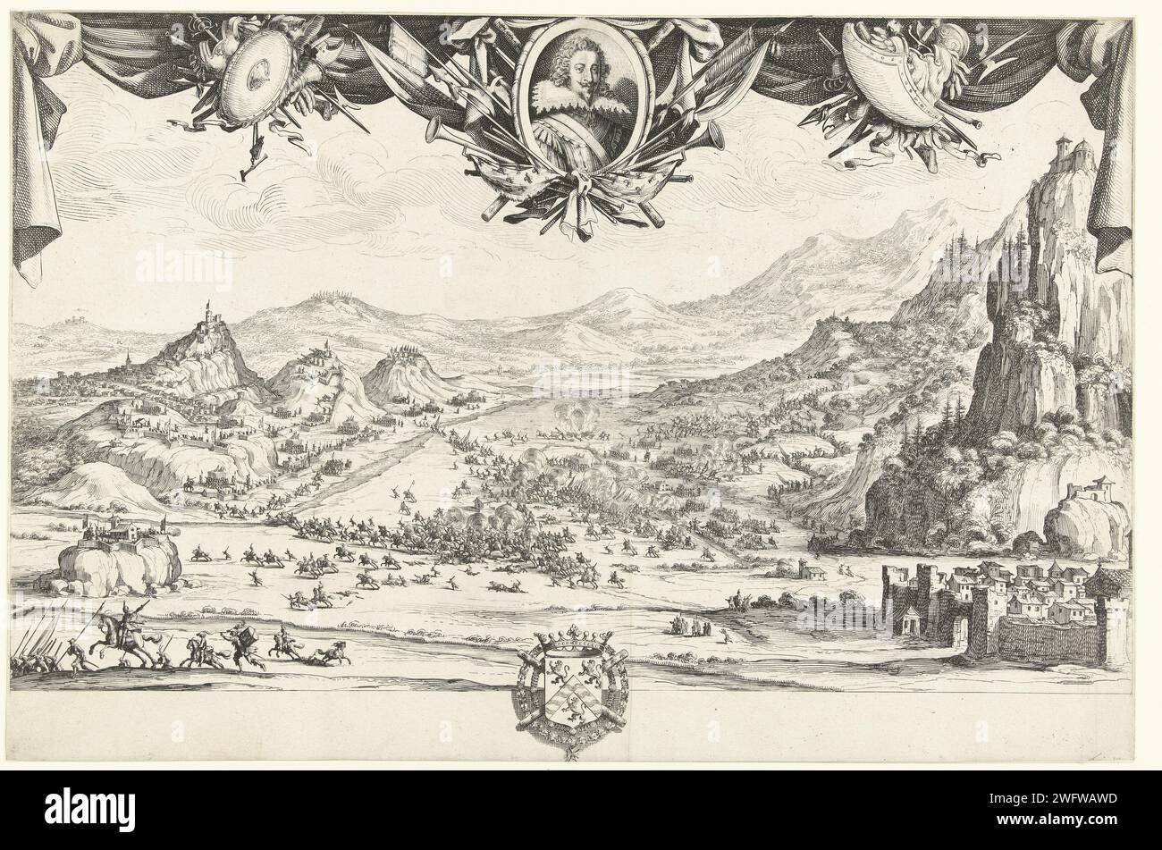 Battle of Avigliano, July 10, 1630, Jacques Callot, 1630 - 1631 print ...